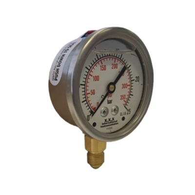 25 Bar Bottom Entry 63mm Pressure Gauge - Hydraulics Online