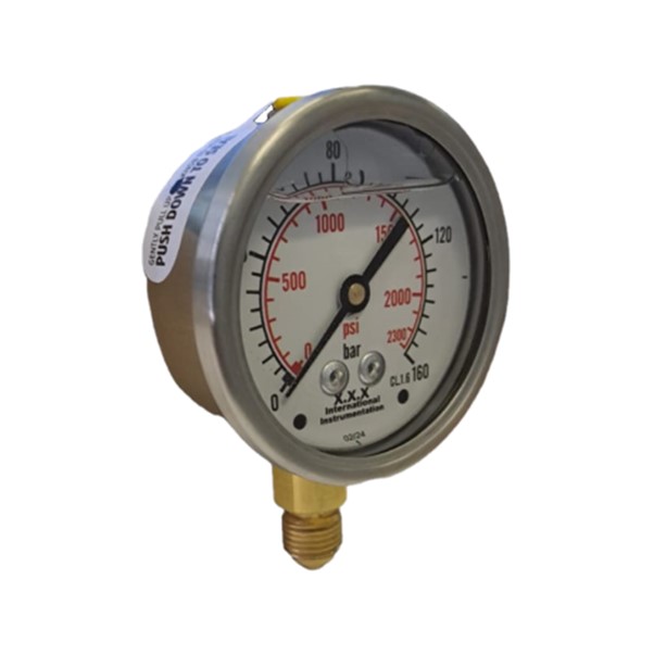 160 Bar Bottom Entry 63mm Pressure Gauge - Hydraulics Online