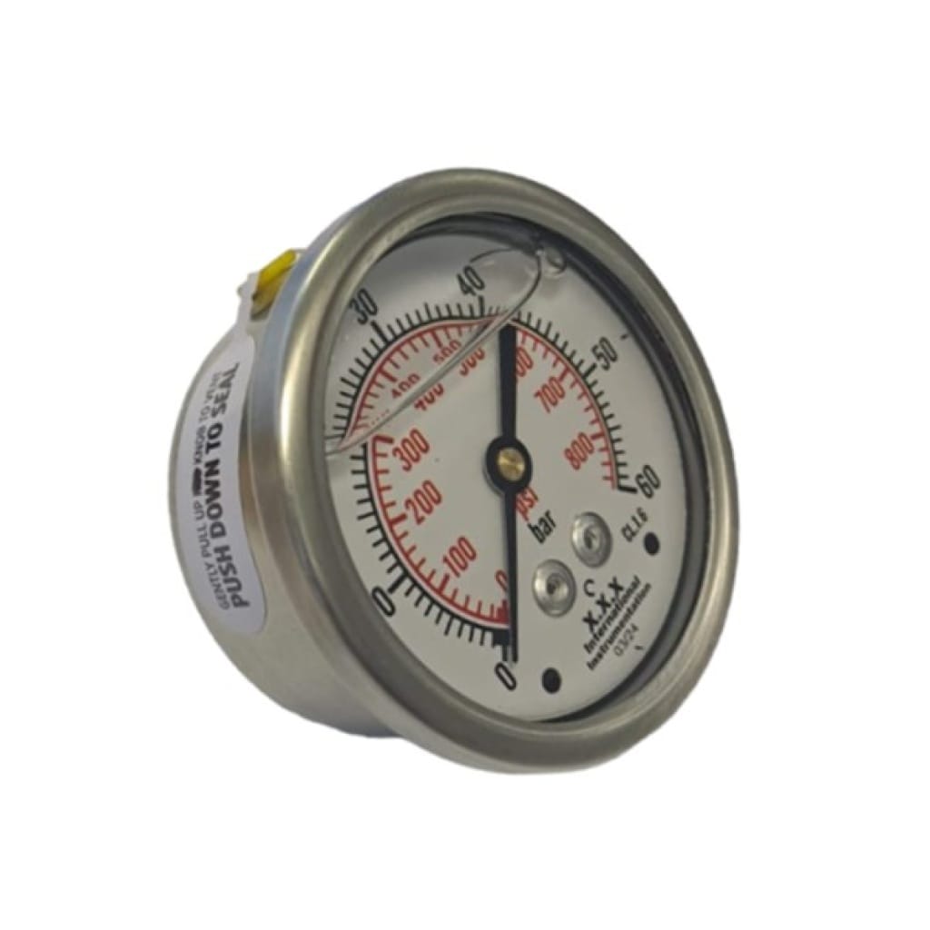 60 Bar Back Entry 63mm Pressure Gauge - Fluidco Hydraulics Online